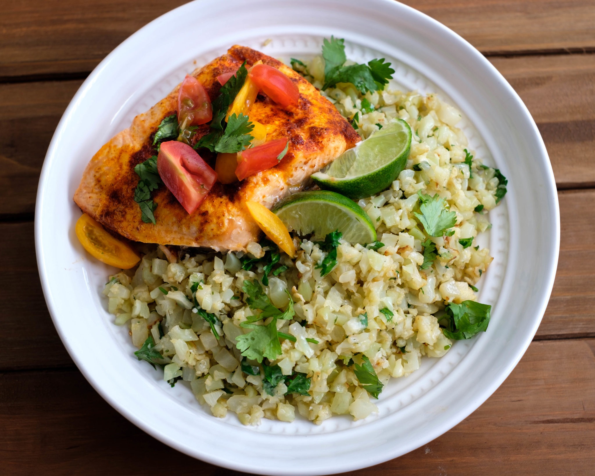 Baked Salmon with Cilantro Cauliflower Rice Recipe – PrepYoSelf