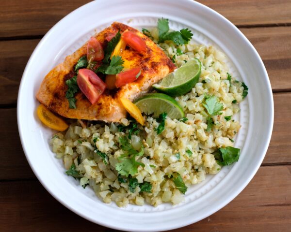 Baked Salmon with Cilantro Cauliflower Rice Recipe – PrepYoSelf