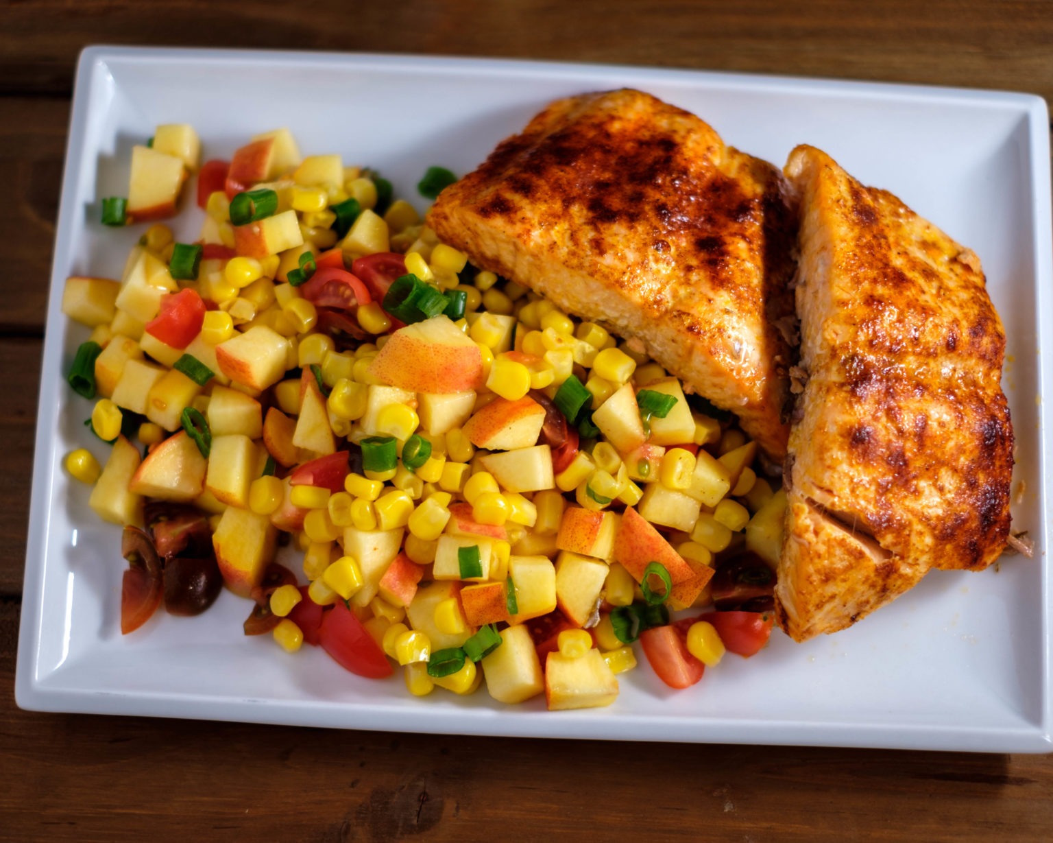 Baked Salmon with Corn and Apple Medley Recipe – PrepYoSelf