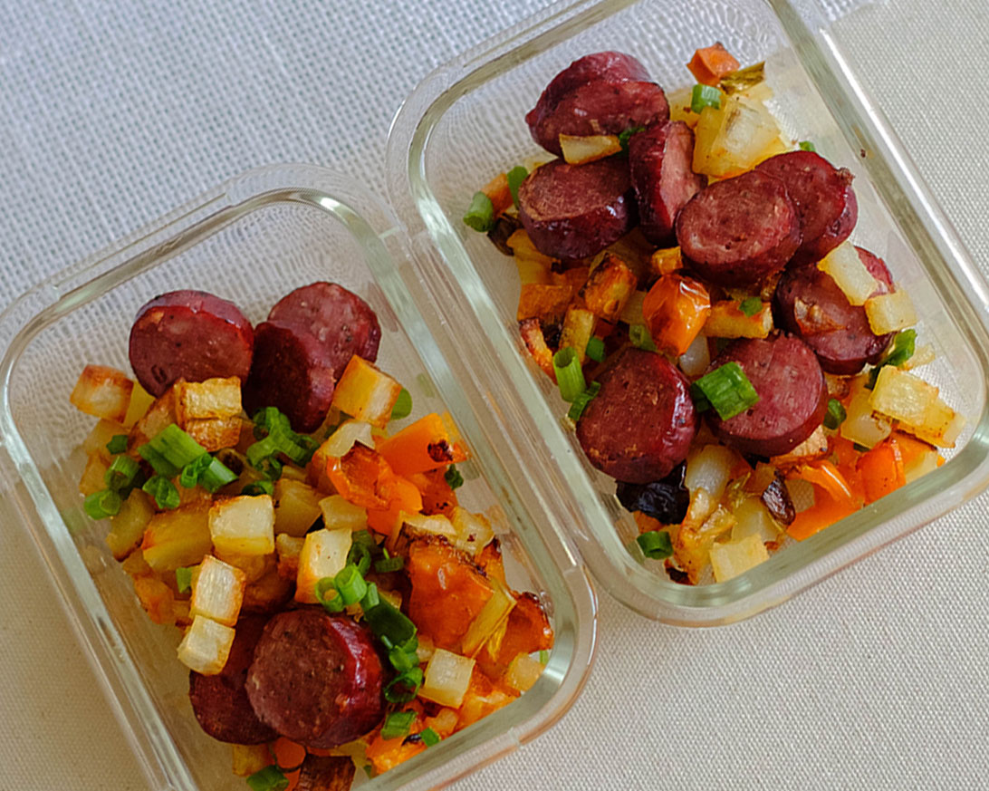 Oven Baked Sausage and Potato Hash - PrepYoSelf