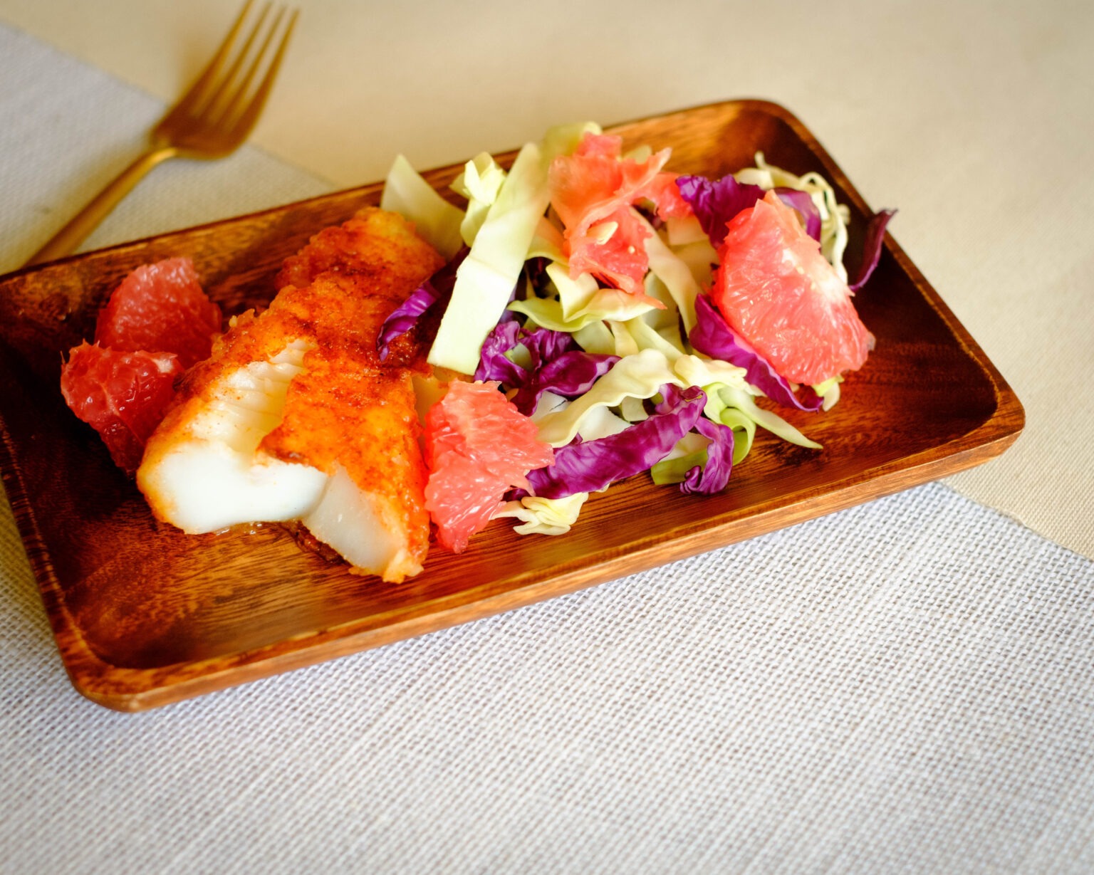 Chili Rubbed Cod with Grapefruit Slaw - PrepYoSelf