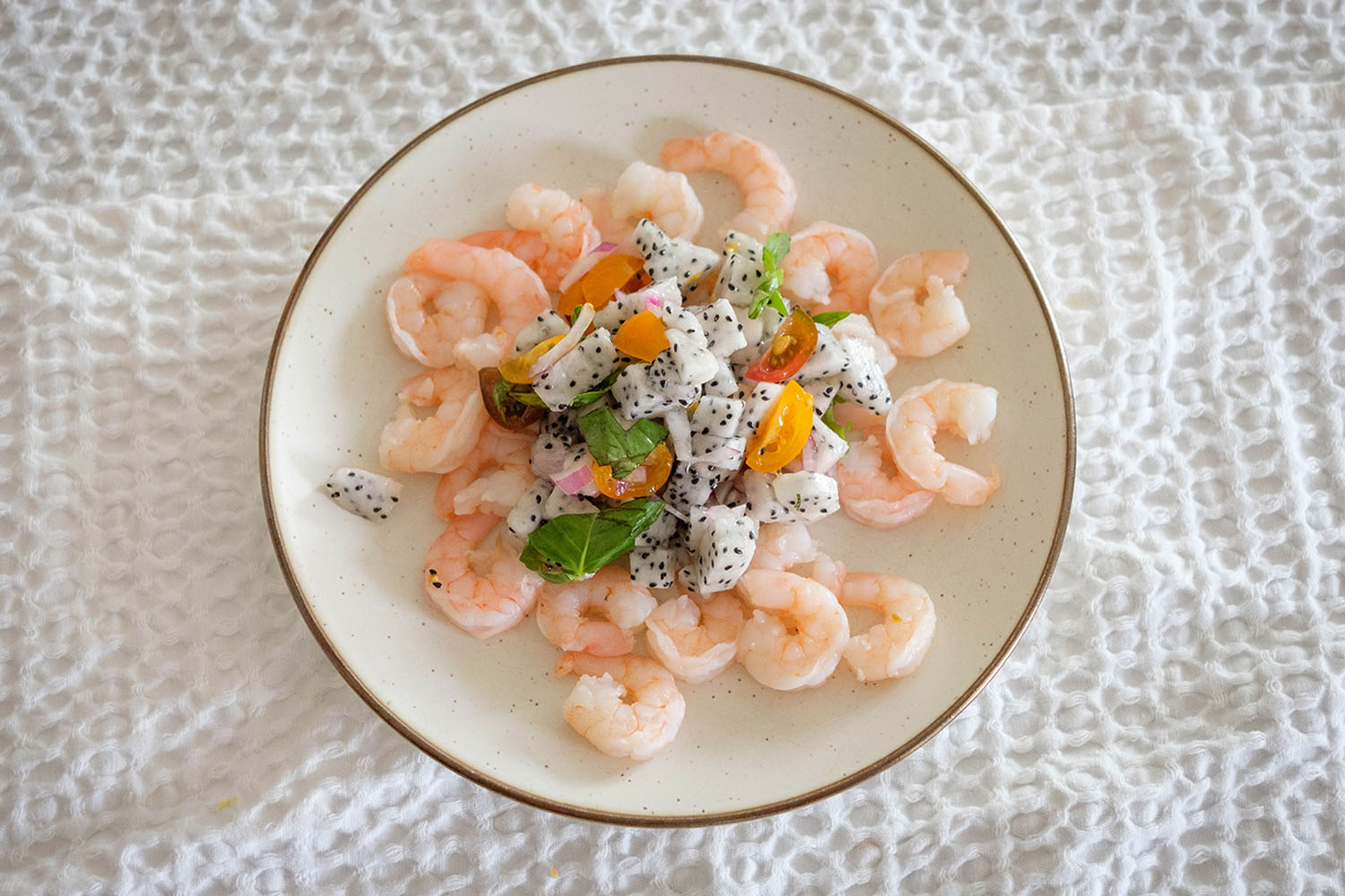 Dragon Fruit Salsa with Shrimp - PrepYoSelf